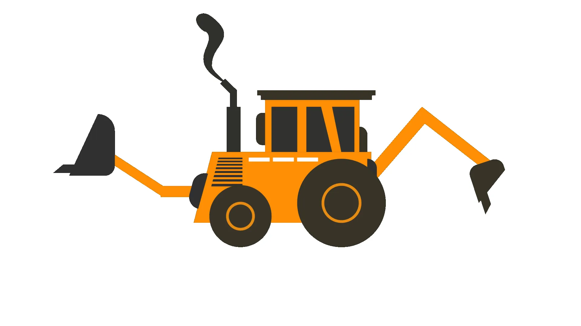 Backhoe Loader Tractor Animated Object - Pixominia | Pixominia