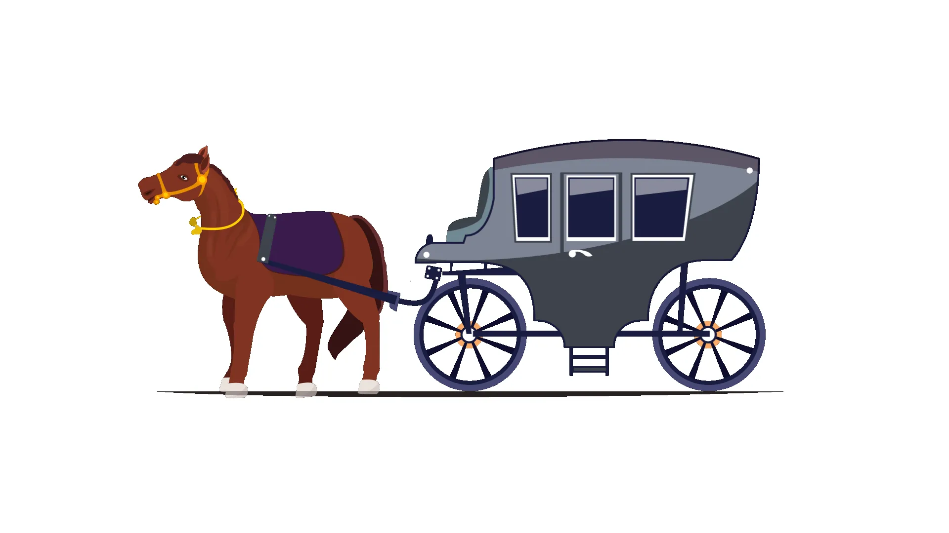 Download Free Animated Horse with Antique Carriage Video | Pixominia